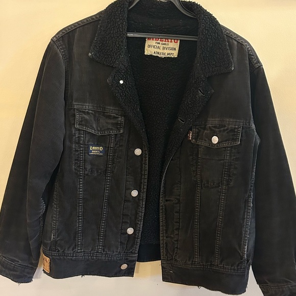 Jackets & Coats | Liberto Vintage Black Corduroy And Shearling Jacket ...